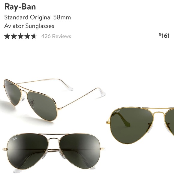 Ray-Ban | Accessories | Ray Ban Standard Original 58mm Aviator ...